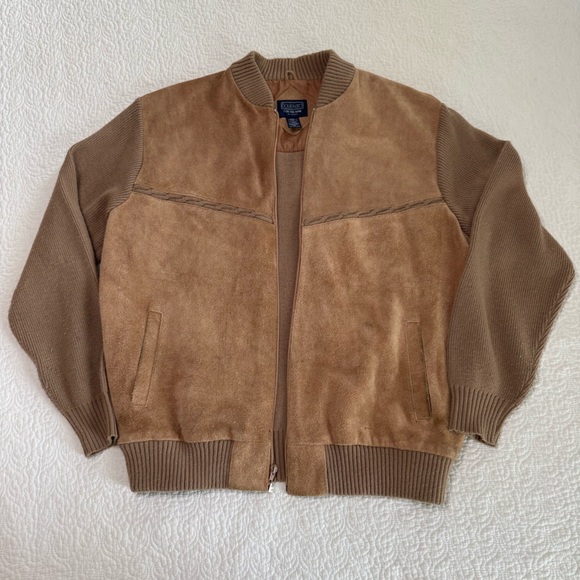 Jackets & Coats | 198s Boulevard Suede Bomber Jacket Tan 2xl Tall Made ...